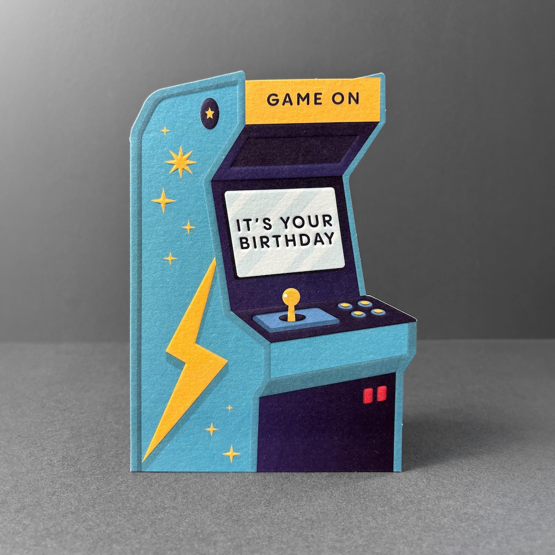 Happy Birthday Arcade Machine, Computer Game, Retro Card (dad, Husband ...