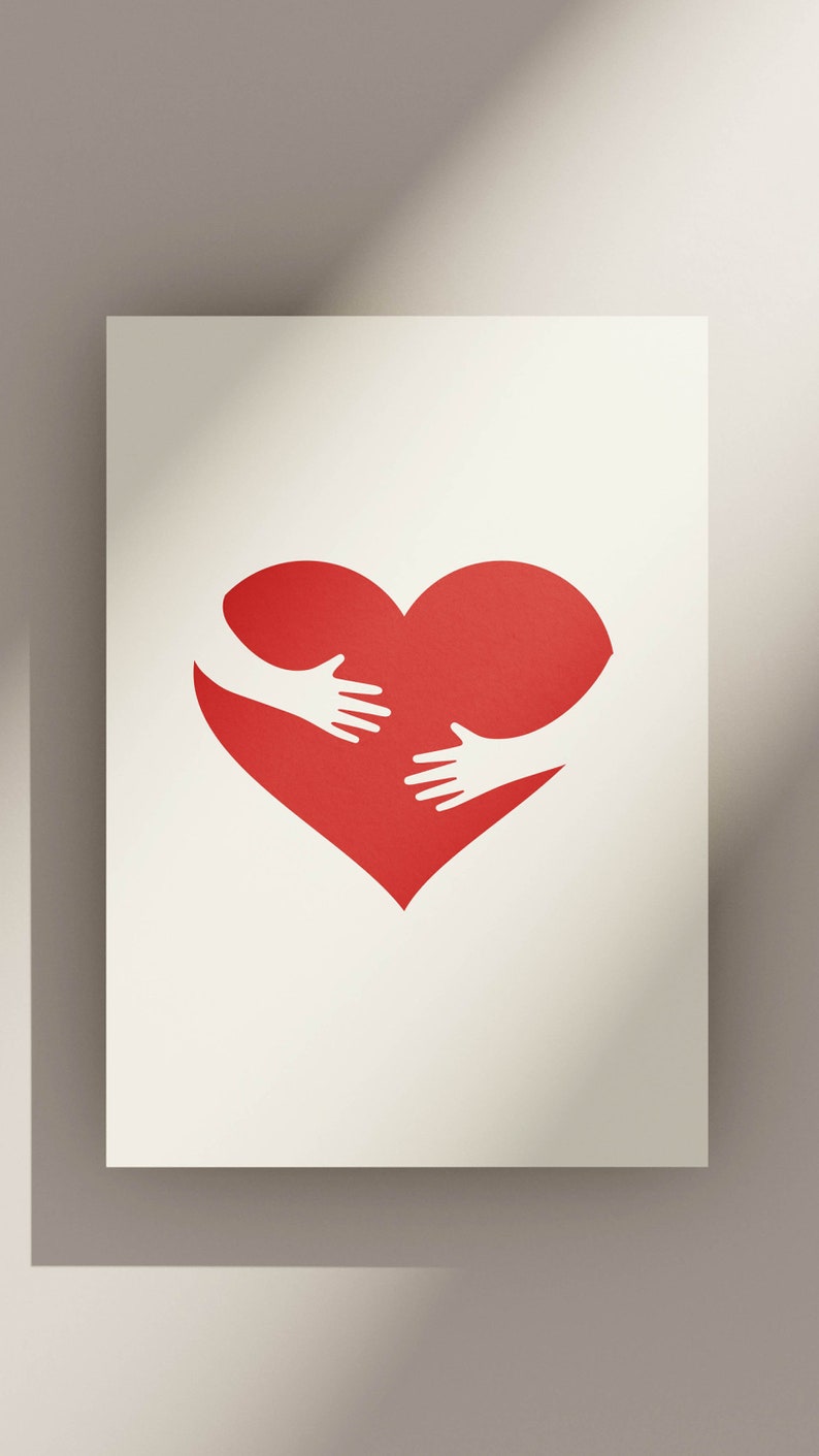 Love Heart Hug Card - Etsy