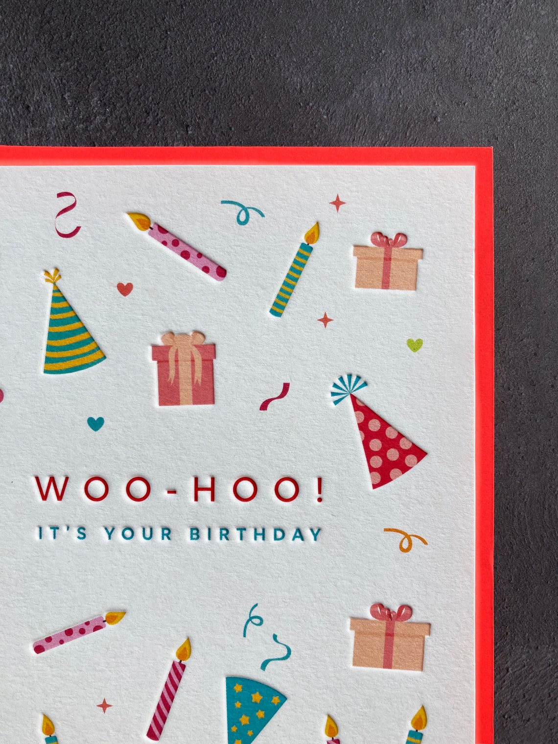 Happy Birthday Party (woo Hoo!) Letterpress Style Card - Etsy