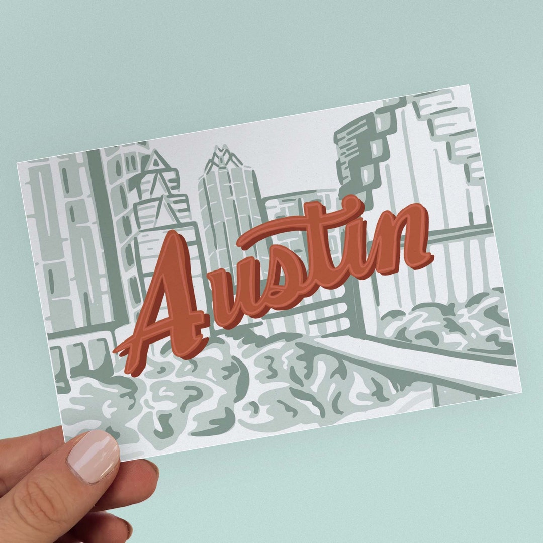 Austin Skyline Postcard - Etsy