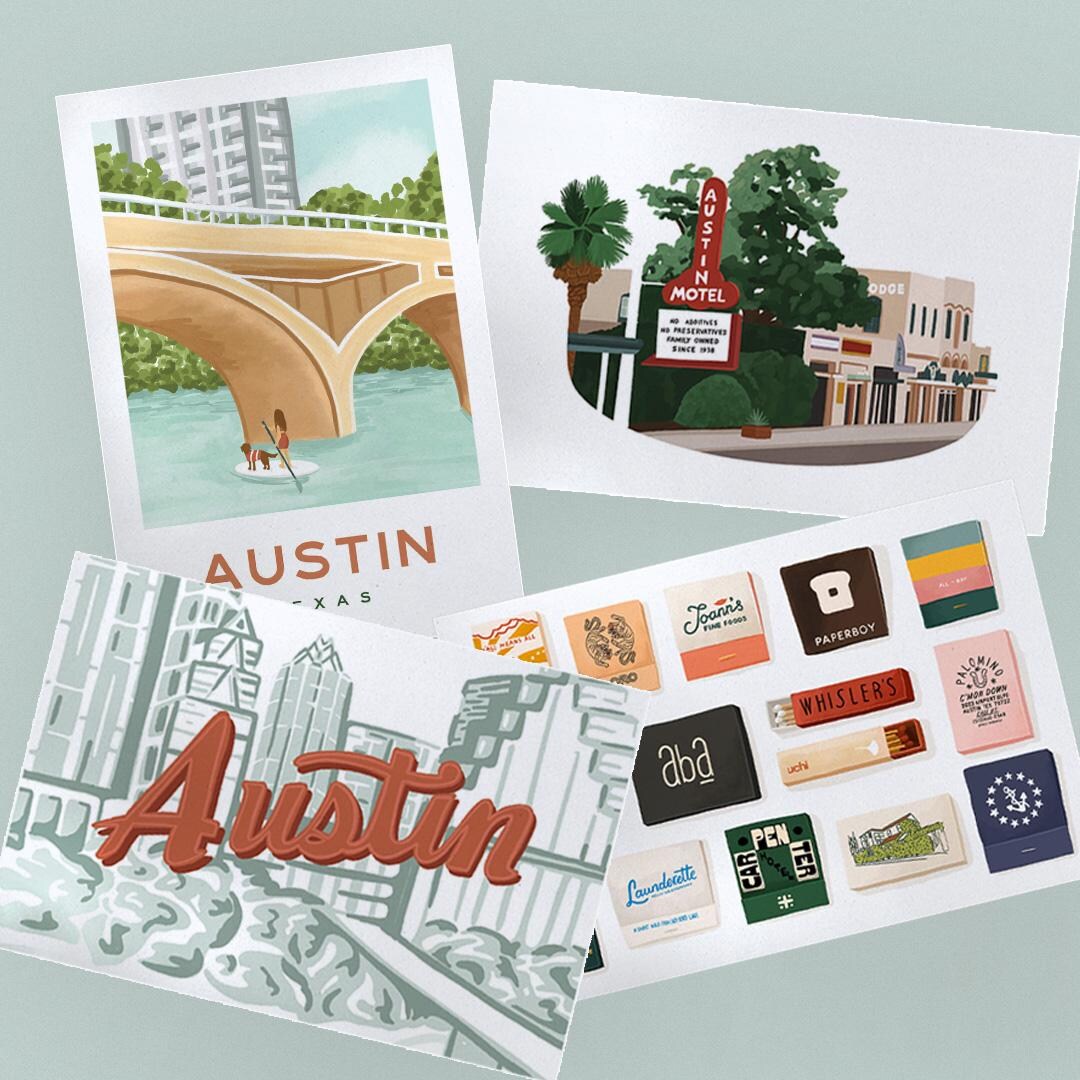 Austin Postcards: 4 Pack - Etsy
