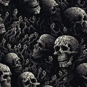 Deathcore Skull Pattern Digital Tiles – Edgy Designs for Dark-themed ...