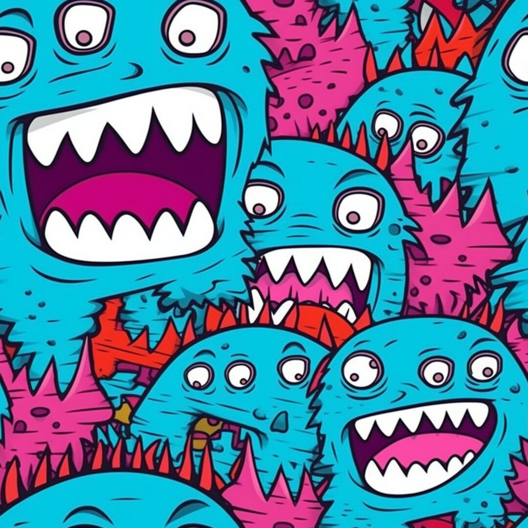 Monster Pop Art Tile Print - Etsy