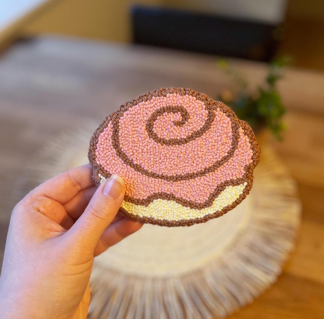Cinnamoroll Cinnamon Bun/roll Coaster Tufted Mug Rug Punch Needle Cute ...