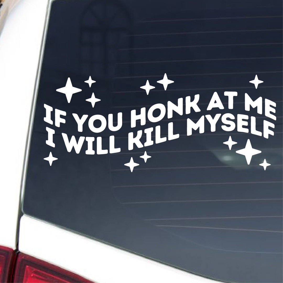 If You Honk At Me I Will Kill Myself Car Decal Etsy