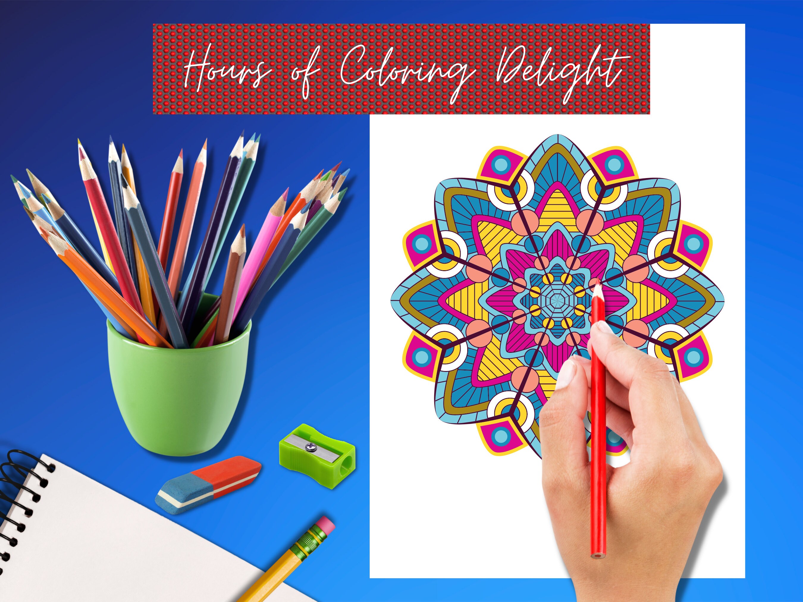 Mandala Coloring Pages, 100 Pages of Delightful Coloring, Printable ...