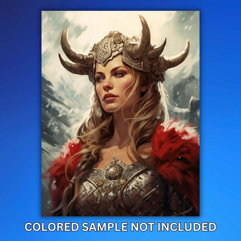 Norse Goddesses, Grayscale Adult Coloring Pages Relax and Unwind With ...