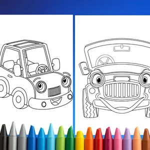 30 Cute Cars Colouring Pages for Kids, Colouring Pages for Kids 2-4 ...