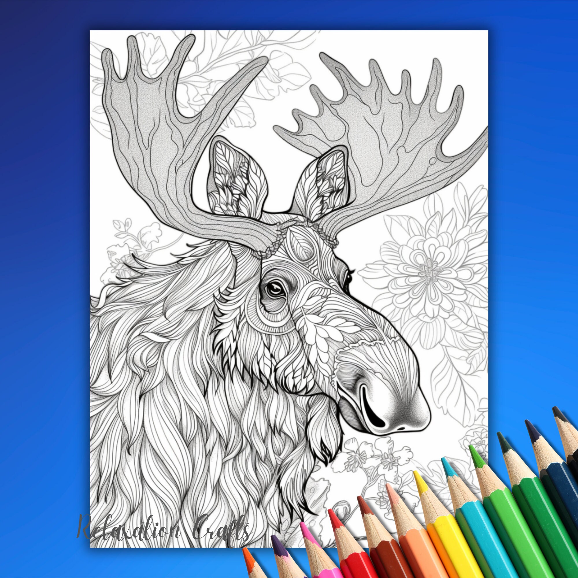 Alaska Wildlife Coloring Adventure, 30 Stunning Grayscale Coloring ...