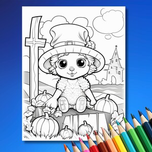 Halloween Animals Coloring Pages 50 High-quality Digital Pages PDF ...
