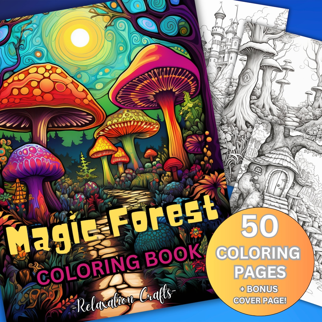 Magic Forest Coloring Pages, 50 Unique and Intricate Pages Perfect for ...
