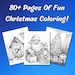 Huge 80 Page Christmas Coloring Book and Bonus Cover, Grayscale Pages ...