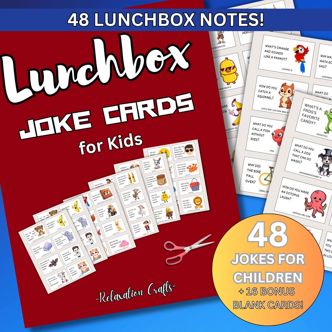 48 Printable Lunchbox Jokes for Kids Instant Download, Bonus Blank ...