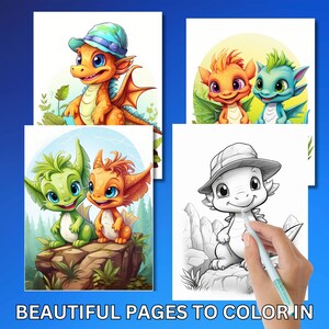 40+ Pages Joyful Baby Dragons Coloring Pages for Adults & Kids, Great ...