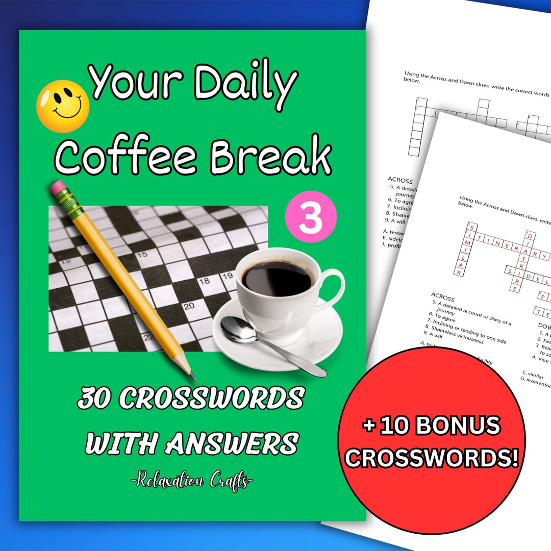 40 Challenging Crossword Puzzles, Your Daily Coffee Break Mind ...