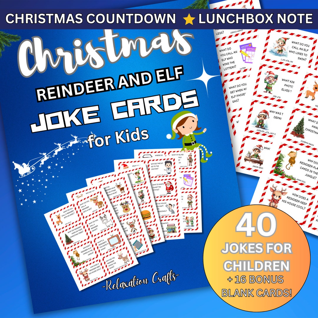 40 Printable Christmas Reindeer and Elf Joke Cards for Kids - Fun ...