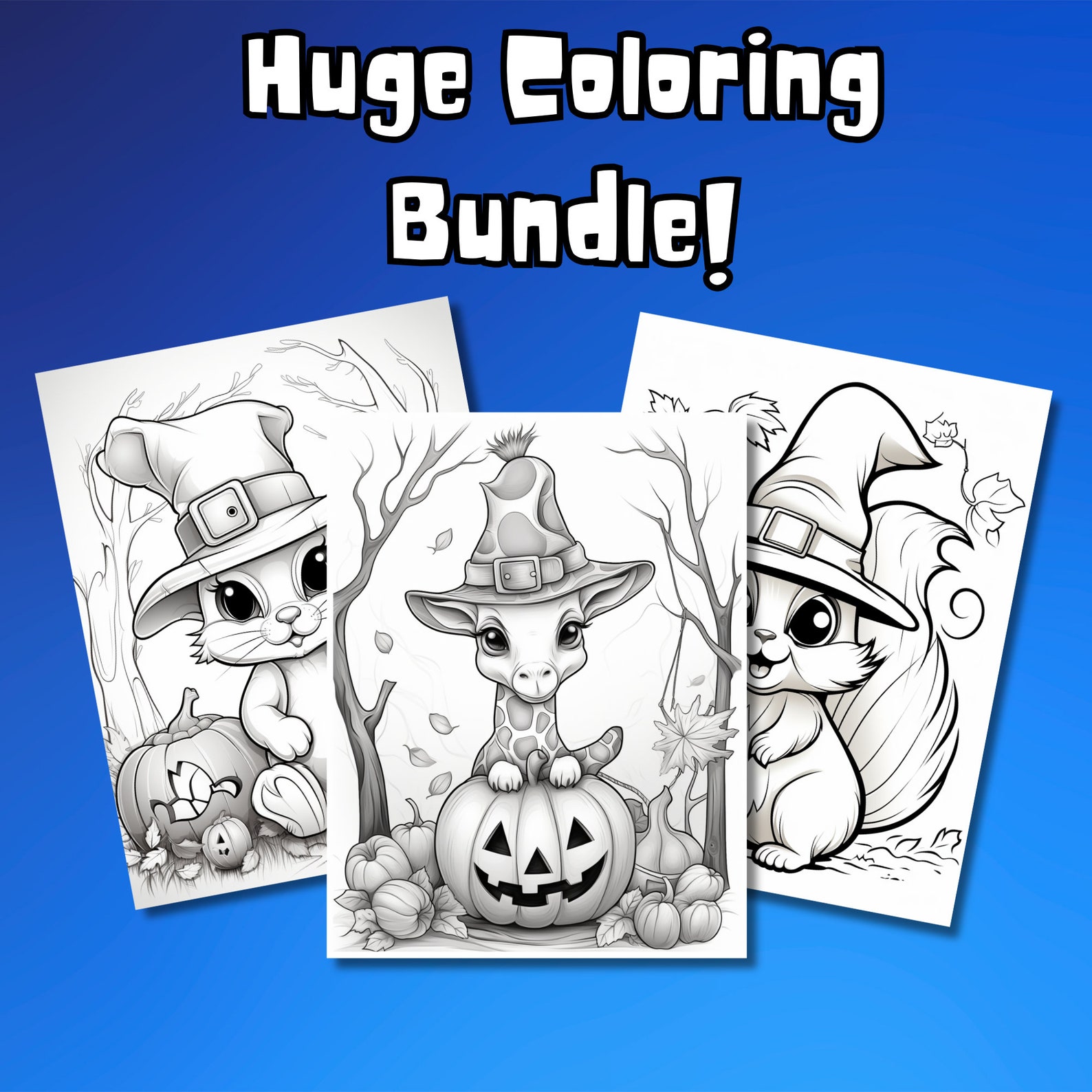 Halloween Animals Coloring Pages | 50 High-quality Digital Pages | PDF ...