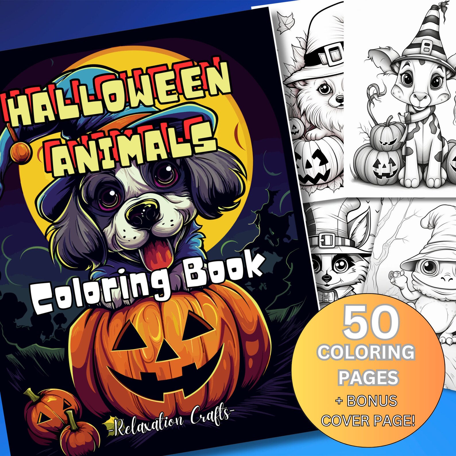 Halloween Animals Coloring Pages | 50 High-quality Digital Pages | PDF ...