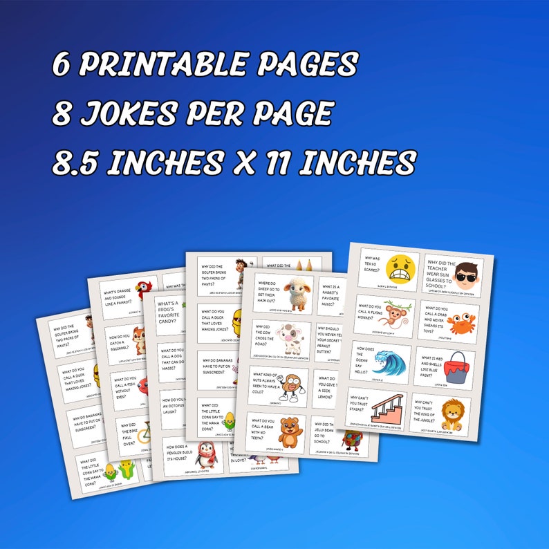 48 Printable Lunchbox Jokes for Kids Instant Download, Bonus Blank ...