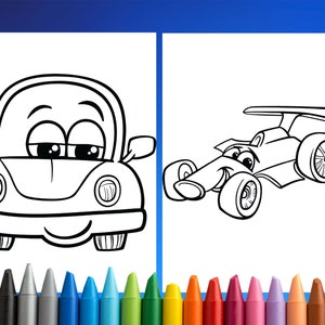 30 Cute Cars Colouring Pages for Kids, Colouring Pages for Kids 2-4 ...