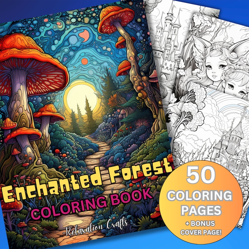 Enchanted Forest Coloring Pages for Adults, 50 Magical Pages for ...