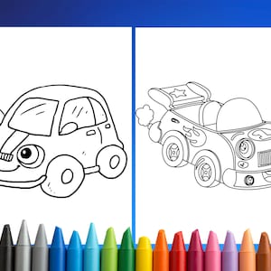30 Cute Cars Colouring Pages for Kids, Colouring Pages for Kids 2-4 ...