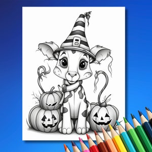 Halloween Animals Coloring Pages 50 High-quality Digital Pages PDF ...