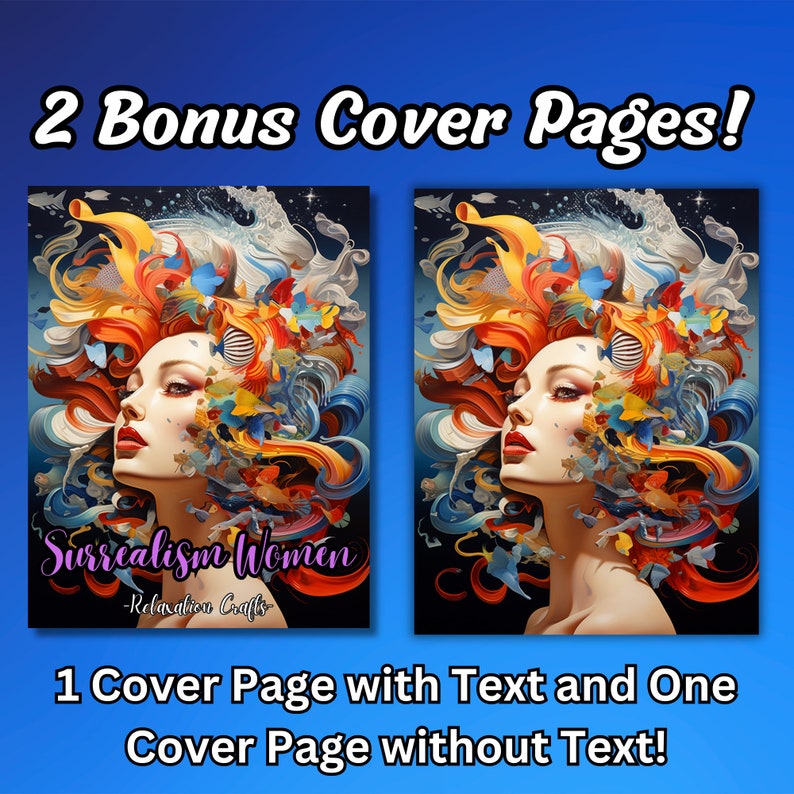 Surrealism Women Coloring Pages - Digital Download, Adult Grayscale Art ...