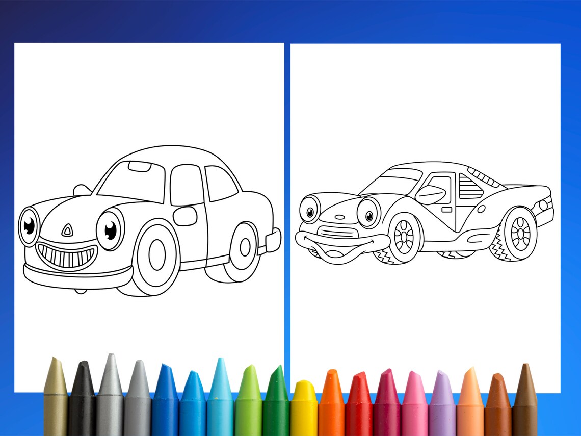 30 Cute Cars Colouring Pages for Kids, Colouring Pages for Kids 2-4 ...