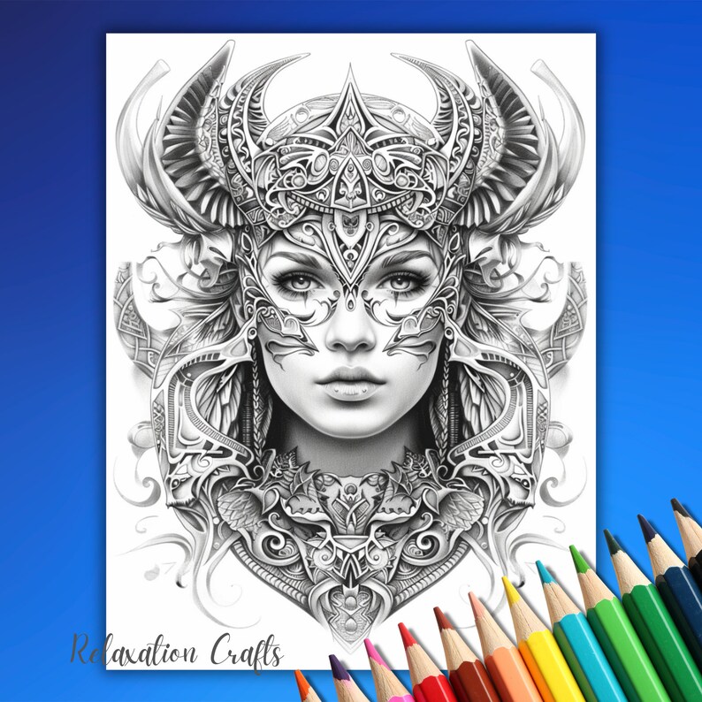 Norse Goddesses Coloring Pages: Viking Myth Art (digital Download) - Etsy