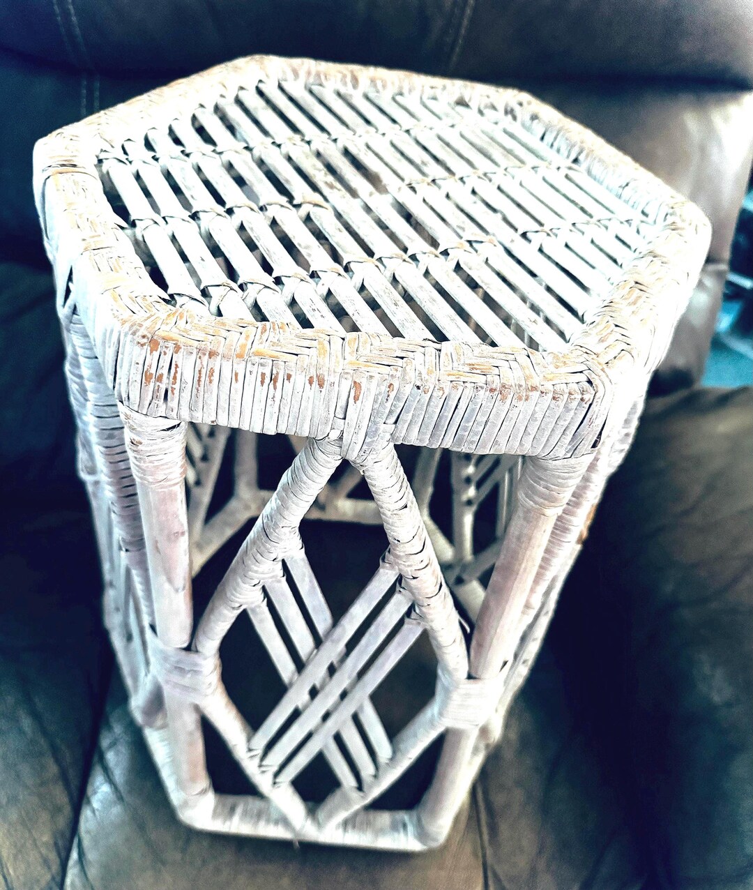 Beautiful Hexagon Wicker Stand for Plants or Home Decor - Etsy