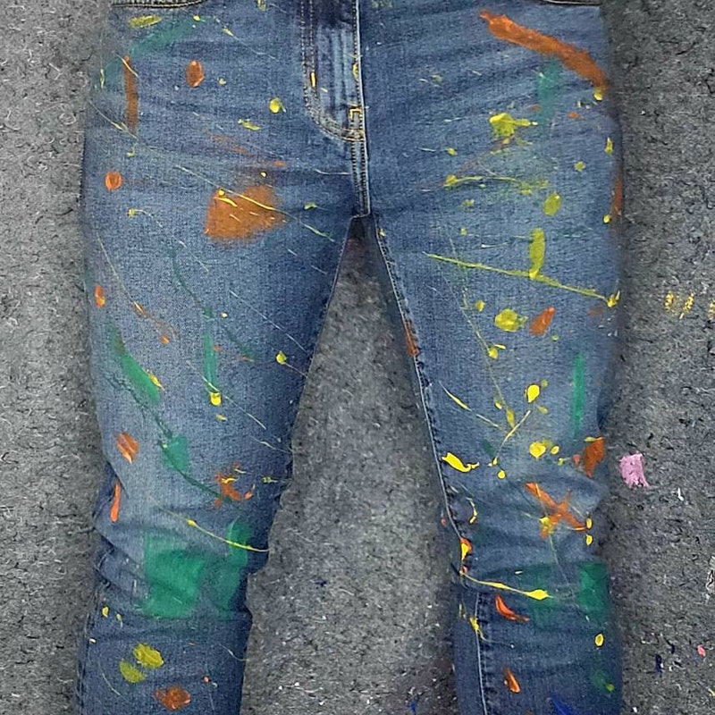 Painted Jeans Men - Etsy
