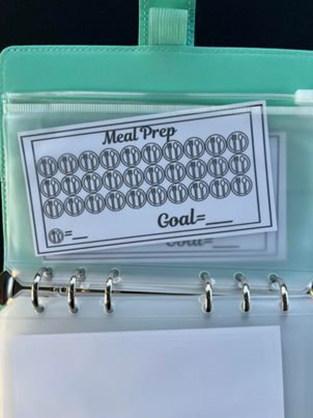 Meal Prep Printable Savings Challenge Tracker L Fits A6 Budget Binder ...
