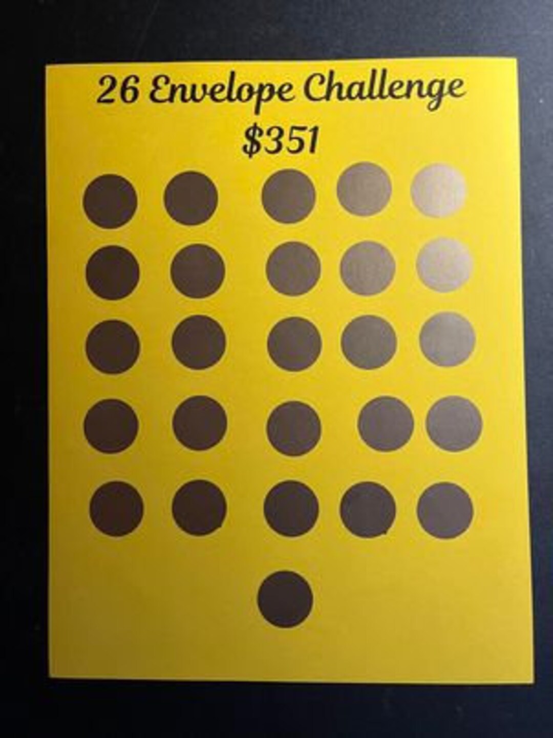 26 Envelope Challenge Scratch off L Save 351 Dollars L 5 Color - Etsy