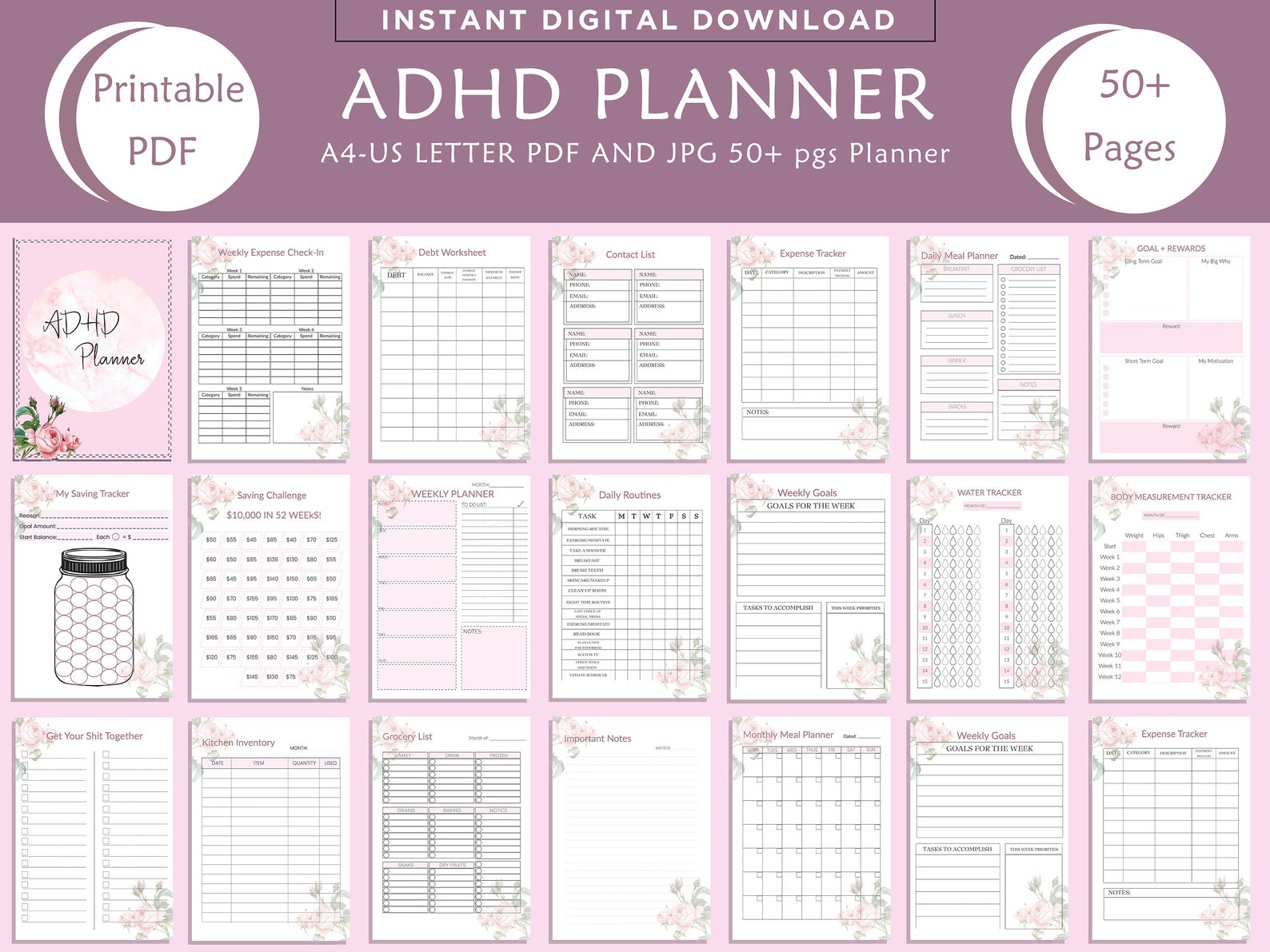 ADHD Planner Adult ADHD Journal Adhd Productivity Planner - Etsy
