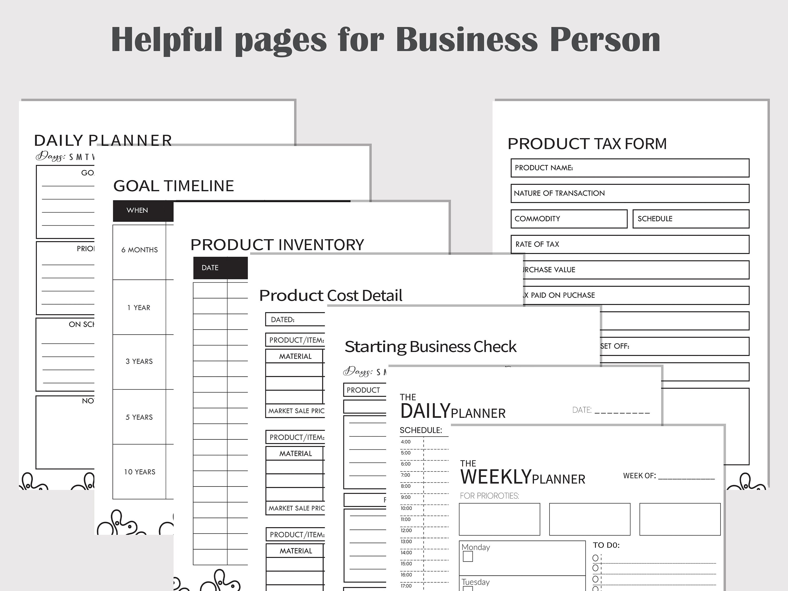 Business Plan Template, Small Business Planner, Business Planner ...