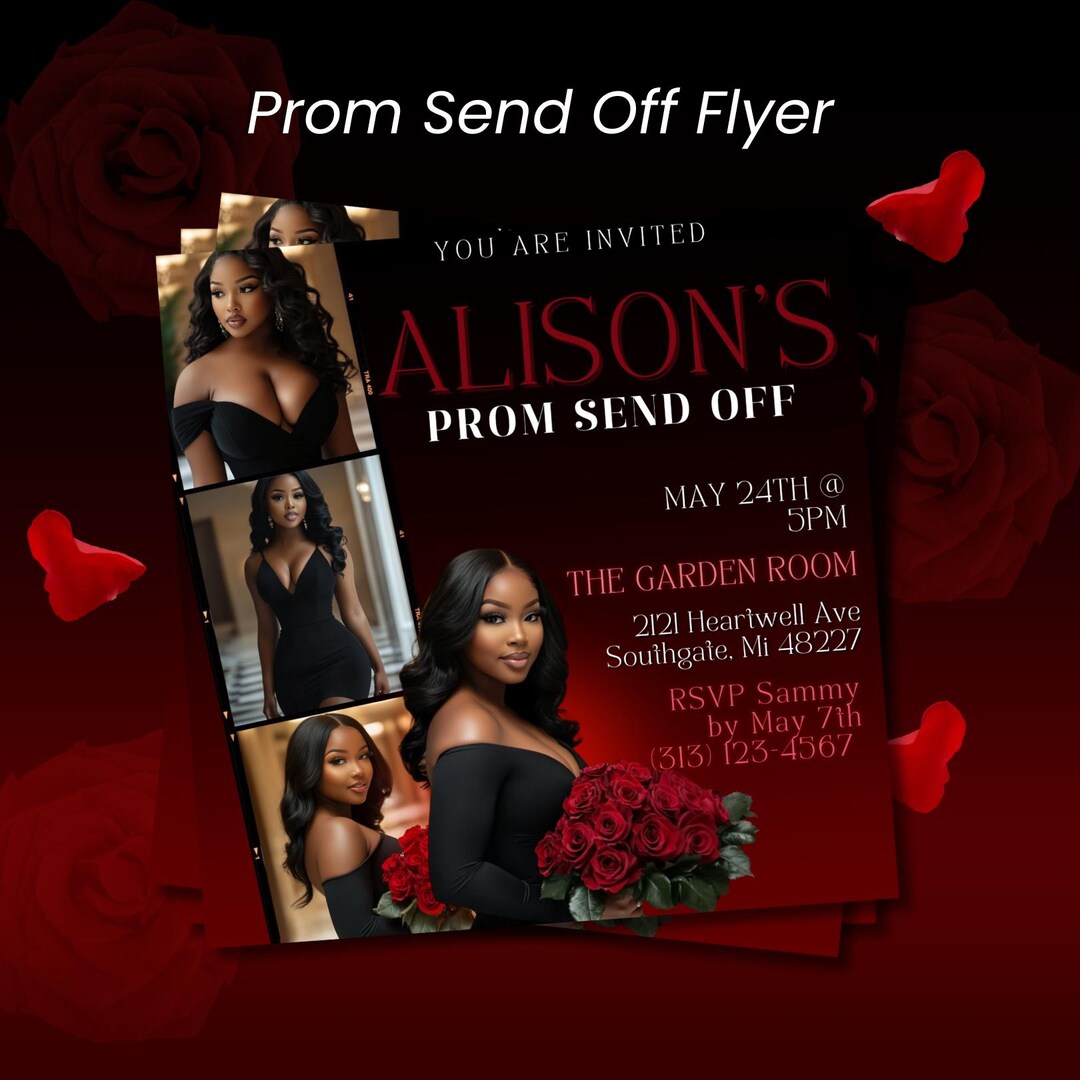 Elegant Prom Send off Invitation Flyer, DIY Party Invite - Etsy