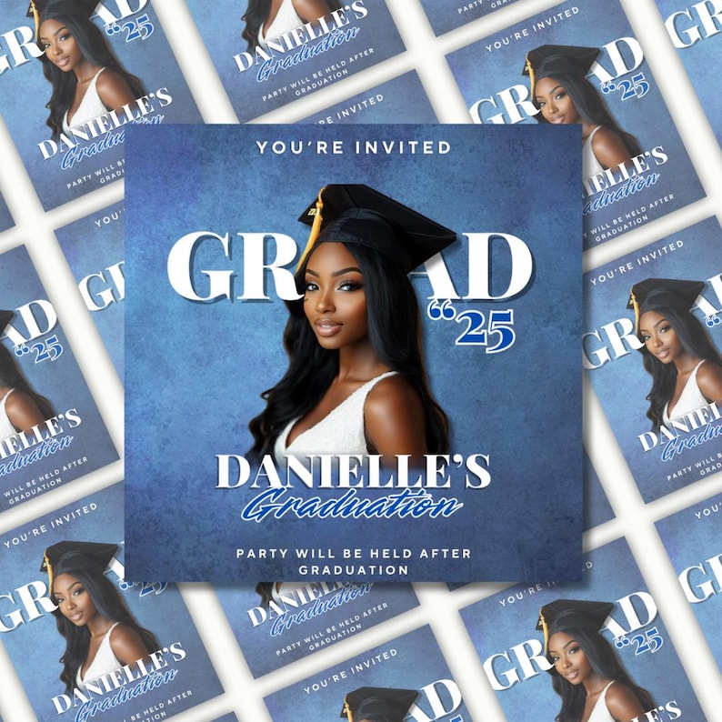 Graduation Party Flyer, Class of 2025, Canva Editable - Etsy