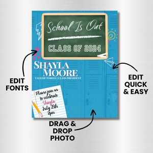 Editable Graduation Invitation Template Customizable Class of 2024 Grad ...