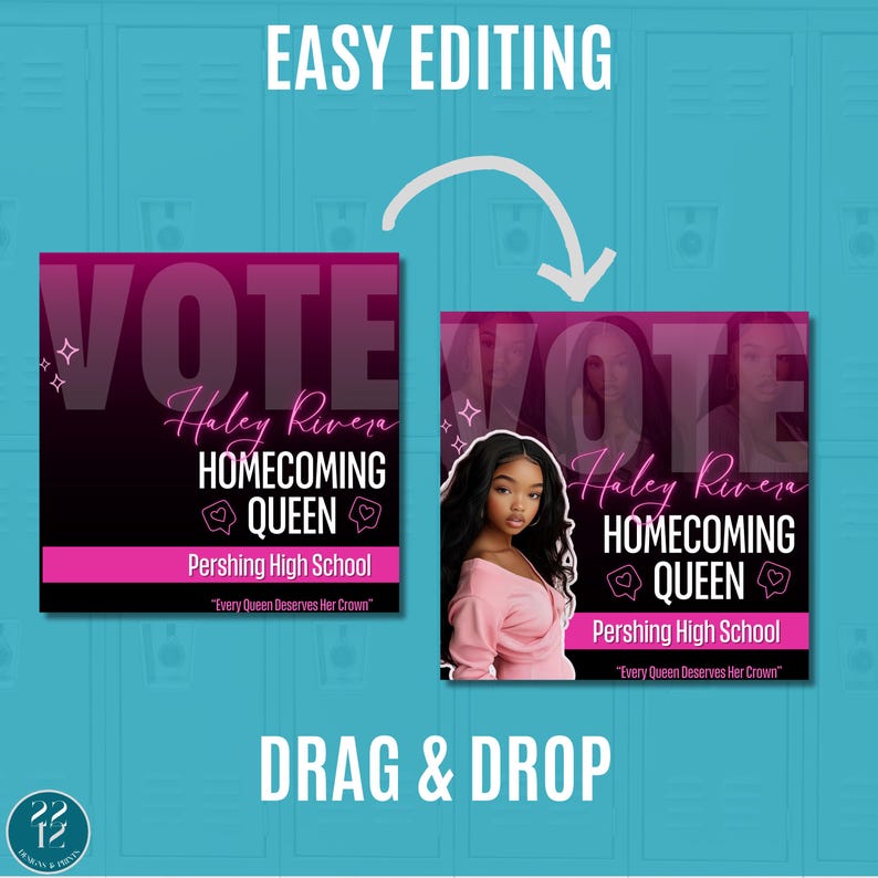 Vote for Homecoming Queen| Campaign Flyer| Homecoming Poster| Custom ...
