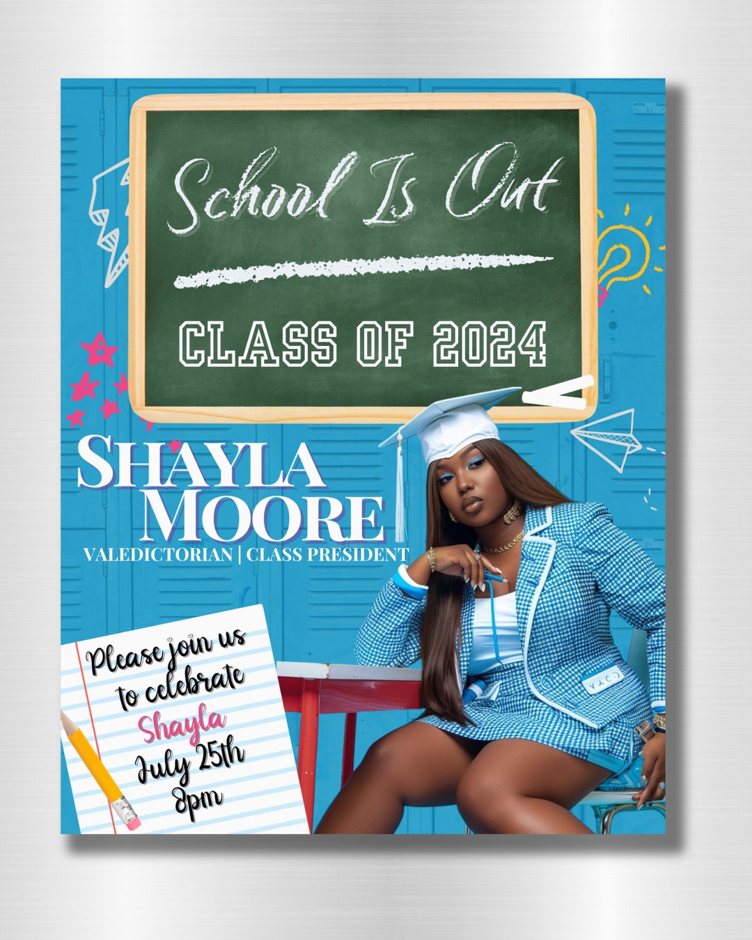 Editable Graduation Invitation Template Customizable Class of 2024 Grad ...