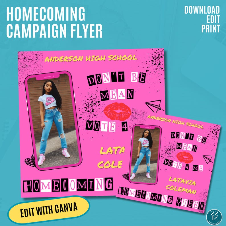 Vote for Homecoming Queen| Campaign Flyer| Homecoming Poster| Custom ...