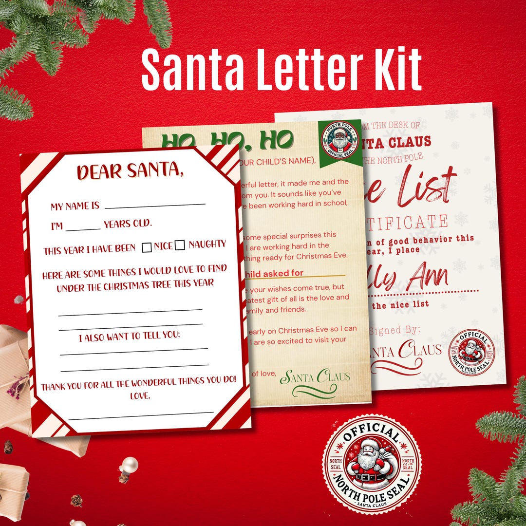 Editable Santa Letter Kit Template - Etsy