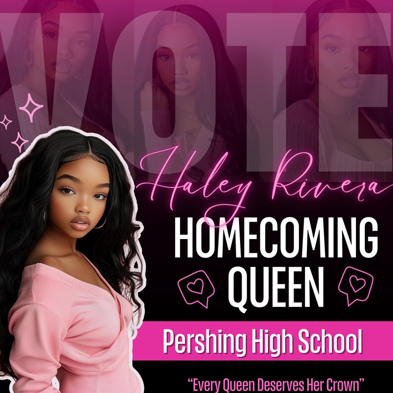 Customizable Homecoming Queen Campaign Flyer (digital Template) - Etsy