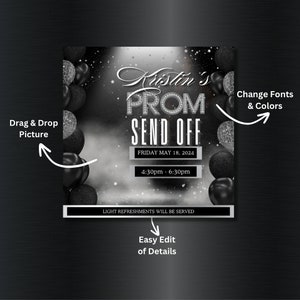 Prom Send Off, Prom Invitation Flyer, Prom Flyer, Prom Season Flyer ...