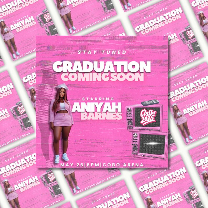Graduation Flyer Template| Editable Digital Invite| Class of 2025 ...