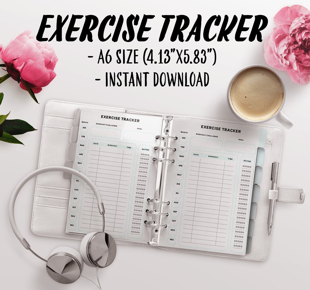 Exercise Tracker for A6 Notebooks Baby Blue - Etsy