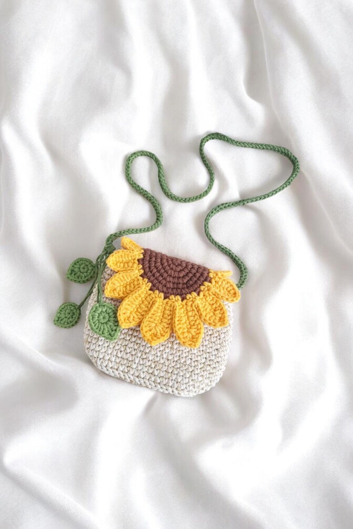 Sunflower Cross Body Bag for Kid's, Small Crochet Bag, Personalized ...
