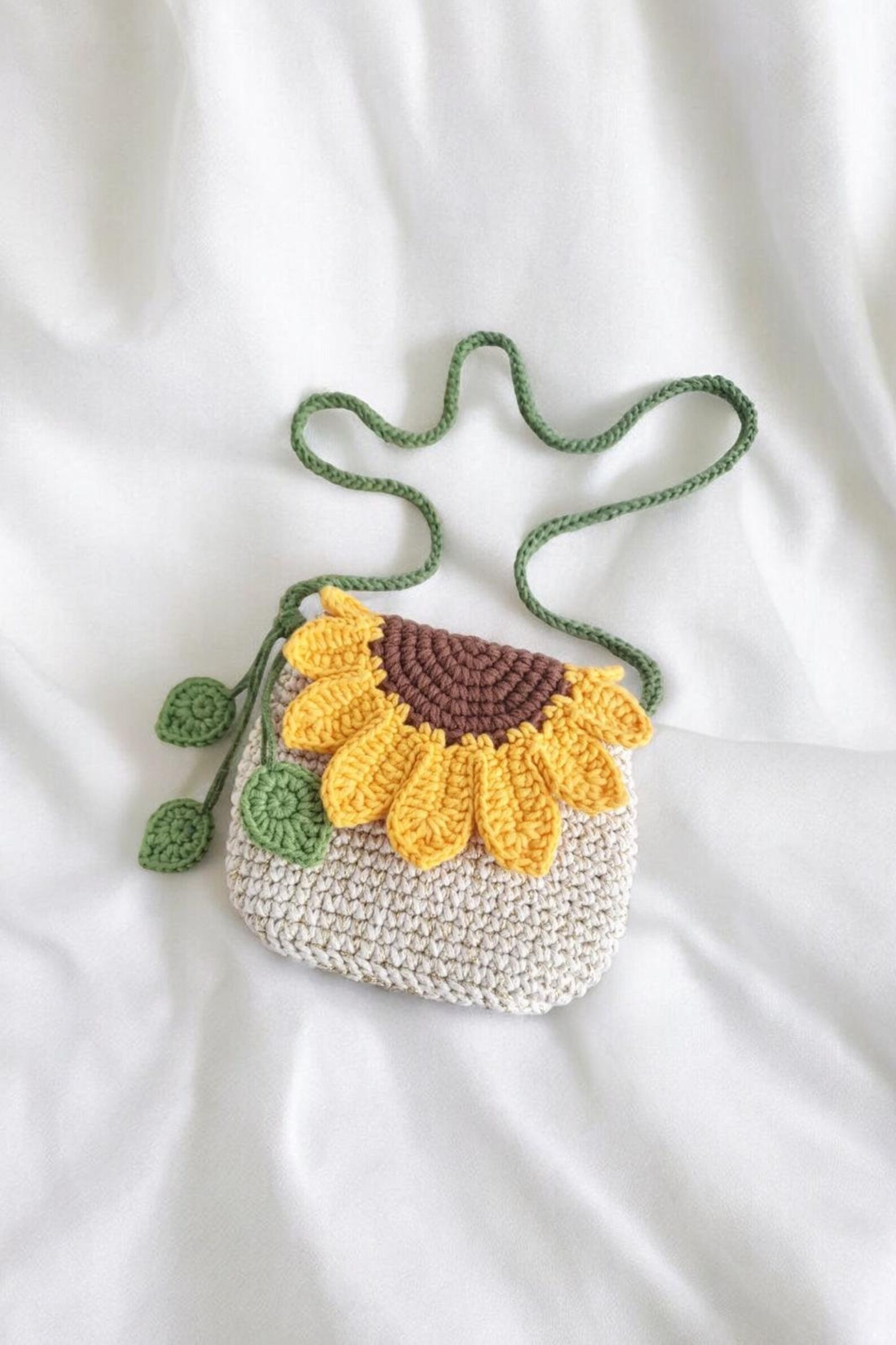 Sunflower Cross Body Bag for Kid's, Small Crochet Bag, Personalized ...