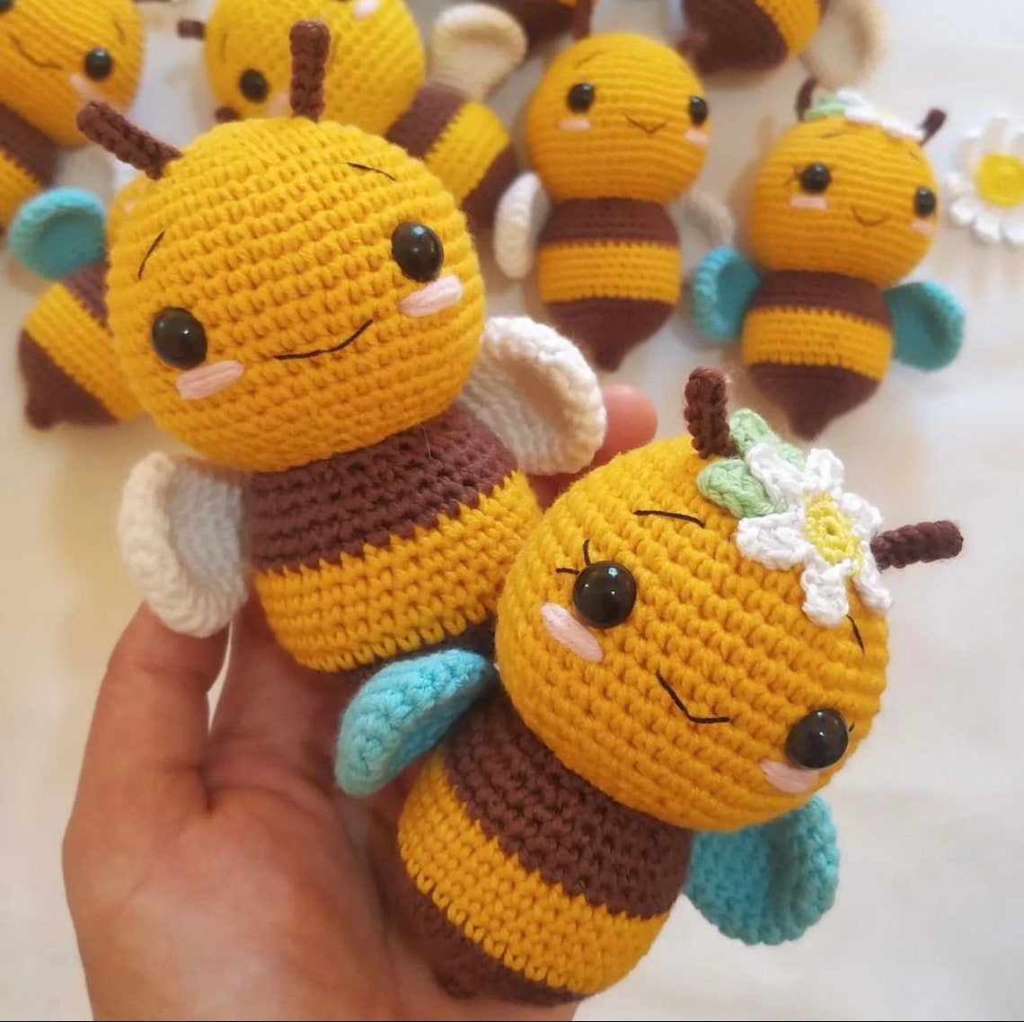 Handmade Crochet Amigurumi Bee Plushies Crochet Bee Stuffed - Etsy